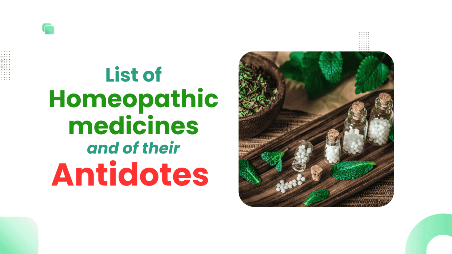 Comprehensive List of Homeopathic Medicines and Their Antidotes: A ...