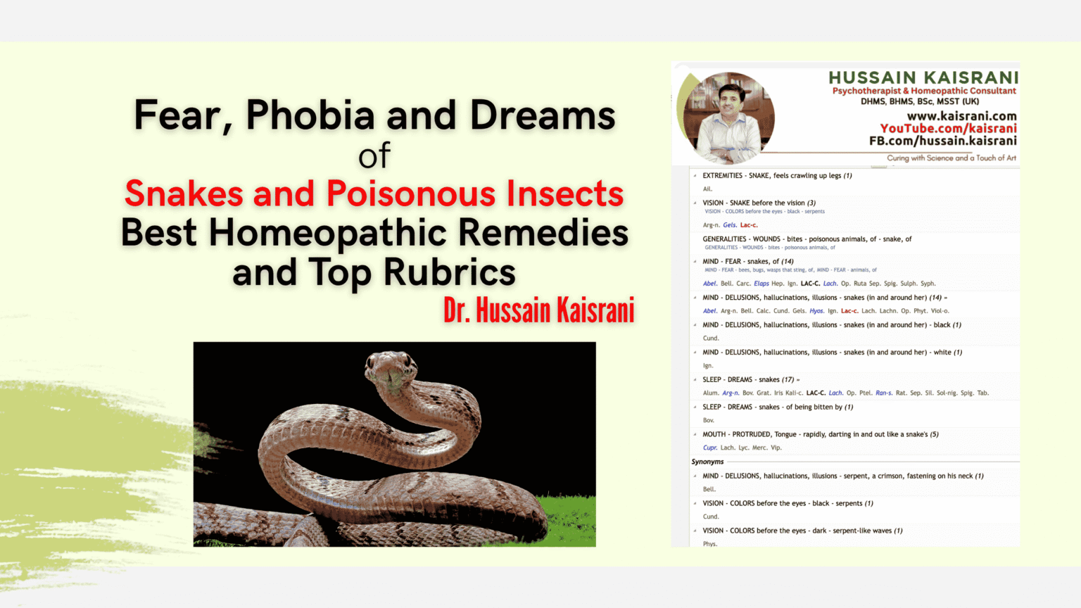 Fear, Phobia and Dreams of Snakes and Poisonous Insects – Best ...